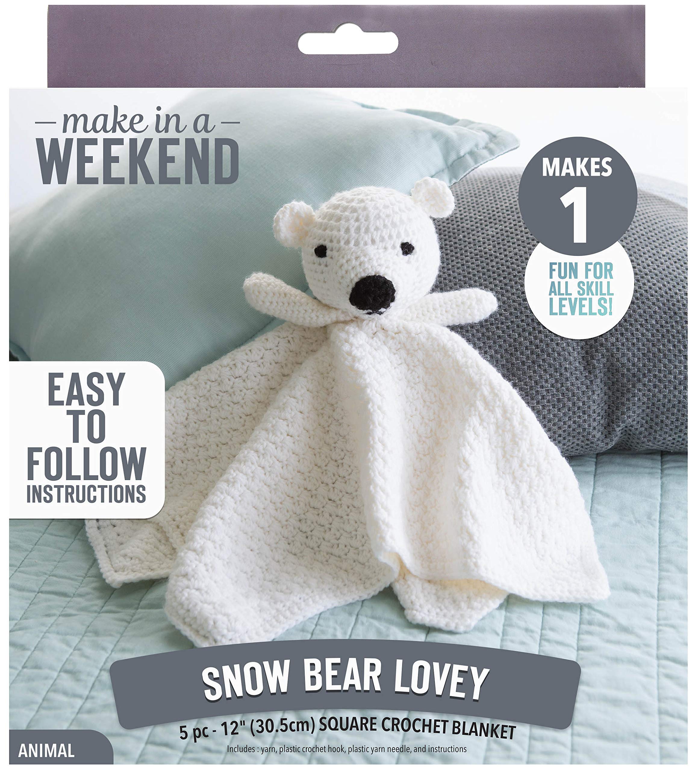 Leisure Arts Make in A Weekend Crochet Kit, White