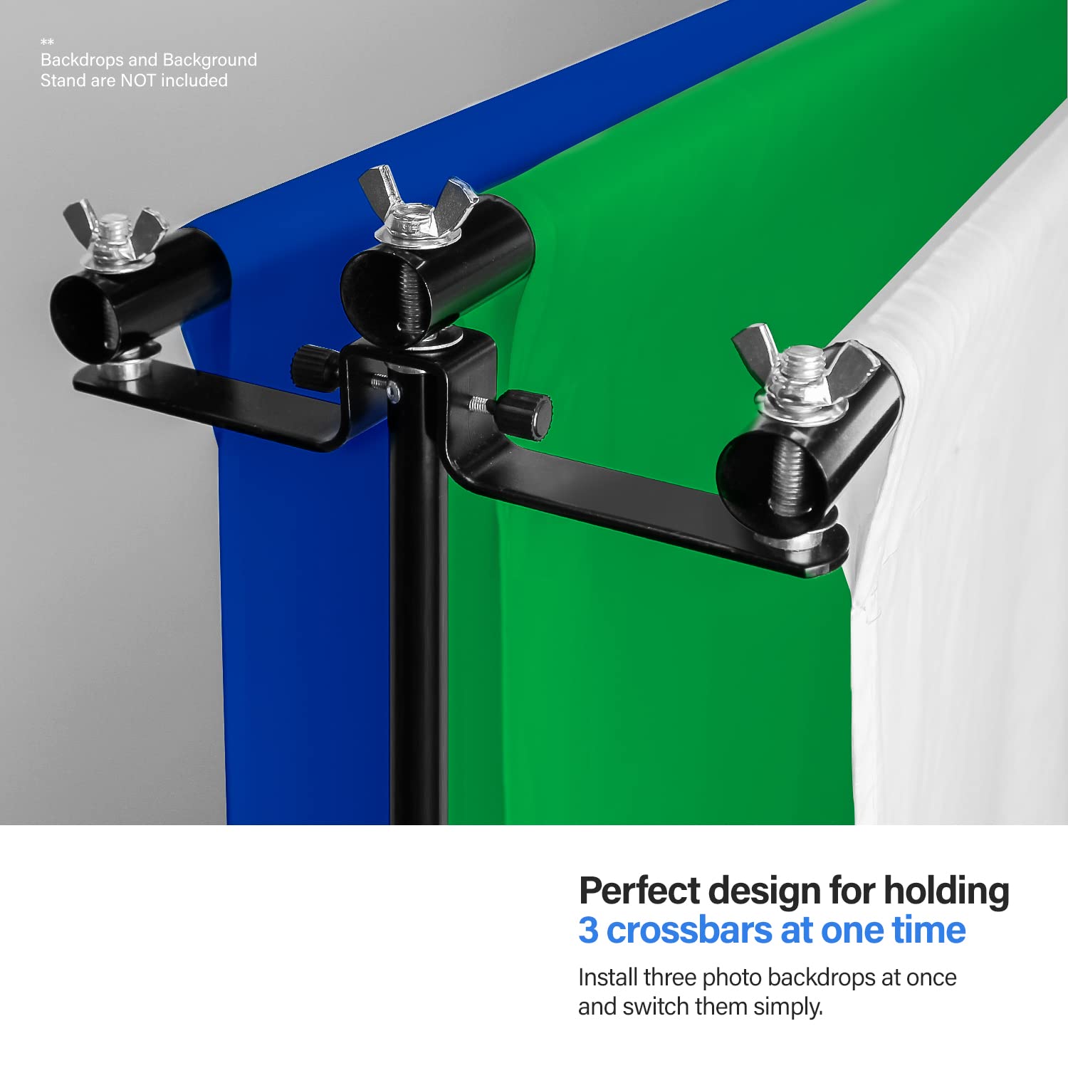 LimoStudio [2-Set] 10 ft Wide Crossbar, 4-Section/Triple Crossbar Mount, 2-Piece Set, Photography Lighting Muslin Backdrop Support Crossbar, Wide Compatibility, AGG3295