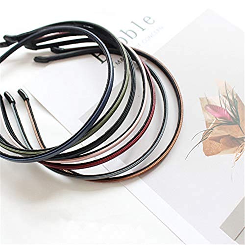 kydely,Cute Solid Simple Leather Covered Party Headband Hair Bows Hair Loop Clasp Glitter Hairbands for Women and Girls