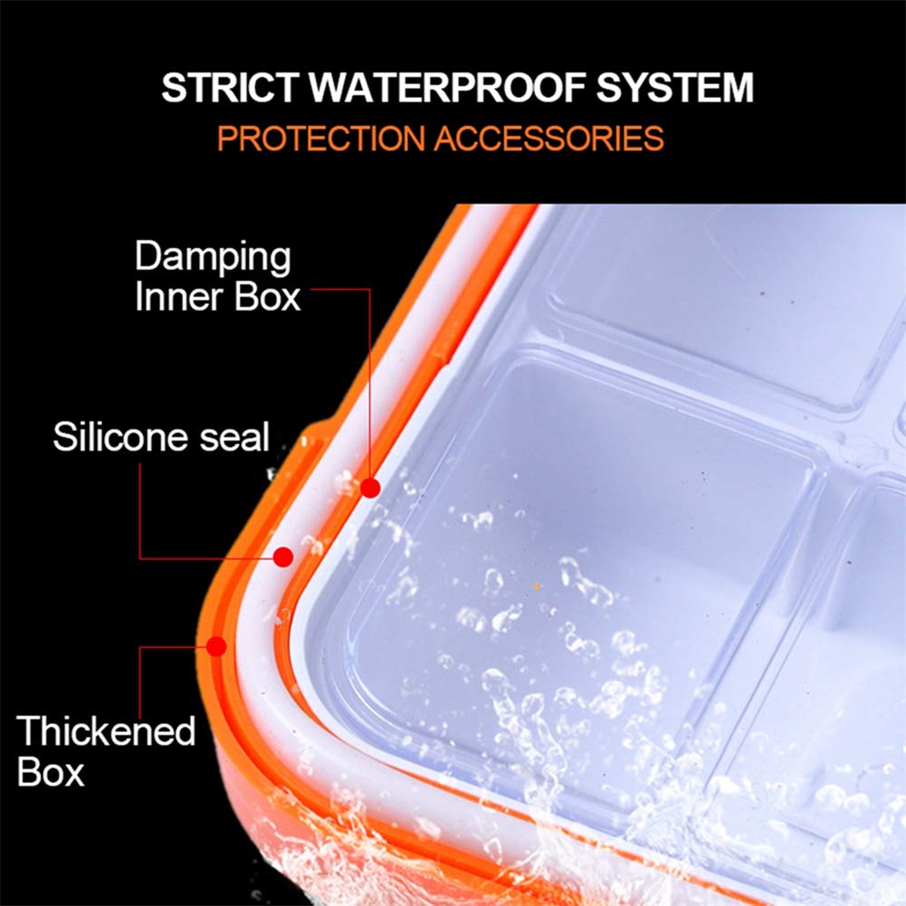 KYC Fishing Bait Storage Box, Small Bait Box, and Strong Impact-Resistant Plastic Material, Durable Silicone Seal, Small and Waterproof