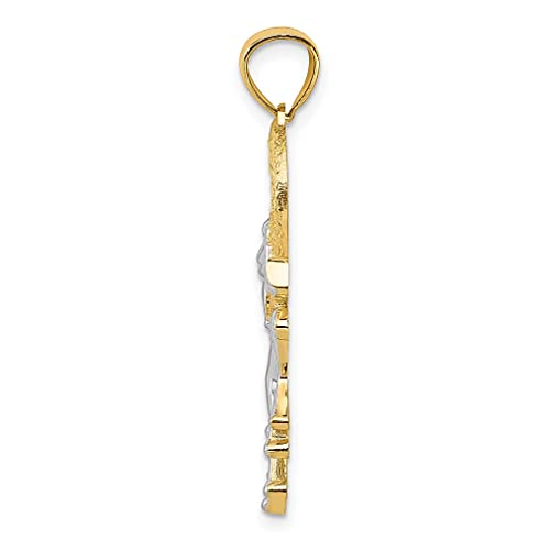 IceCarats 14K Yellow Gold Frog Heart Necklace Love Pendant Charm Only