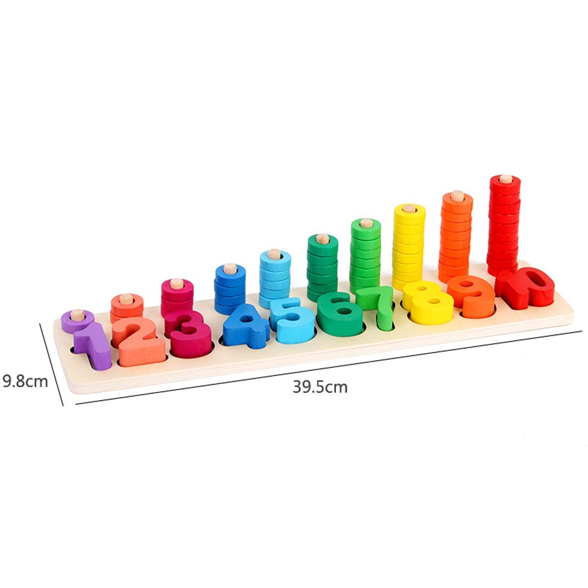 KangRuiZhe Montessori Wood Blocks Sorting Puzzle Sorter Stacker Math Intelligence Peg Number Boards for Baby Toddler Preschool Kids …