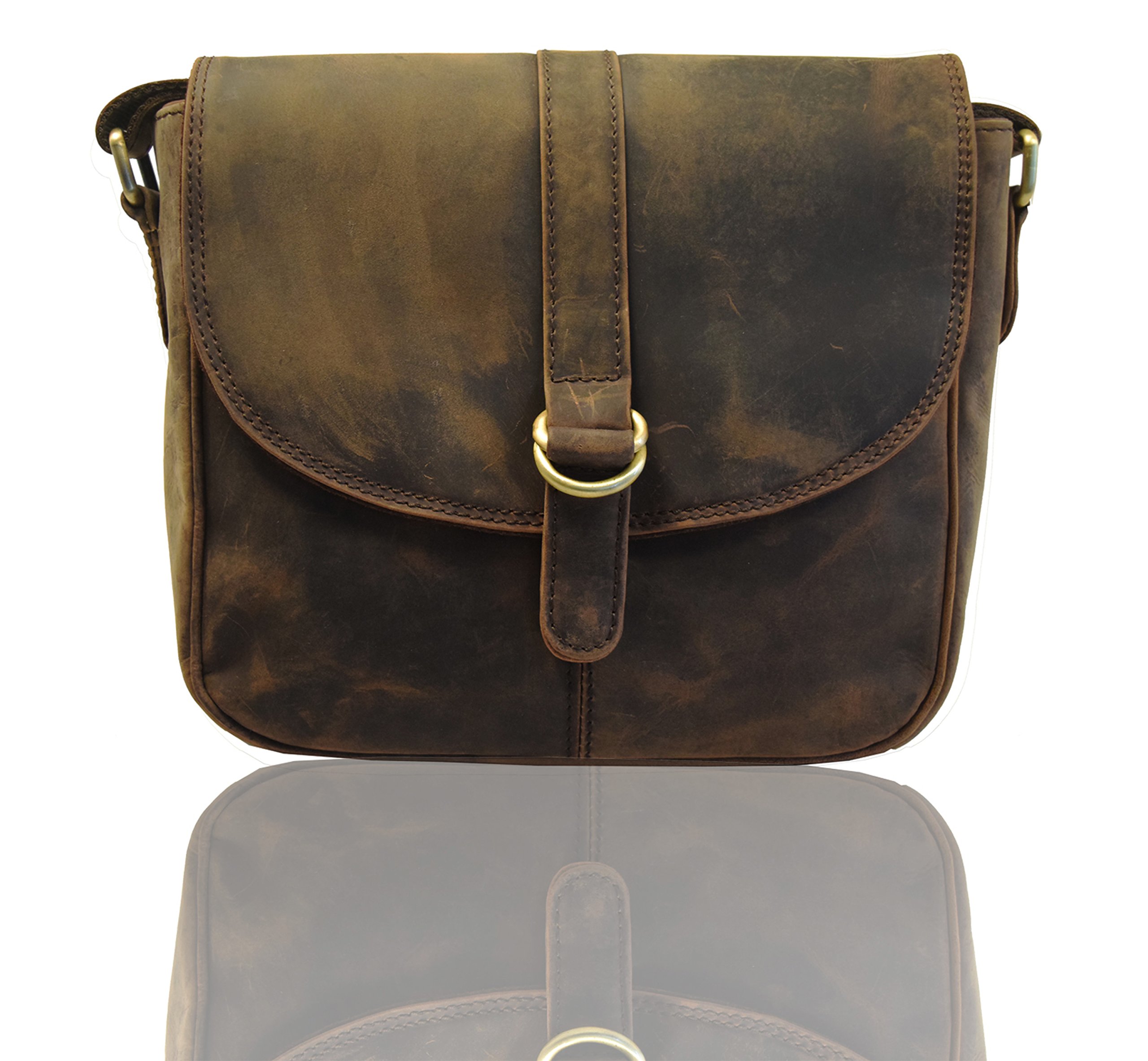kk's leather Women's KK's 10" Inch Vintage Genuine Leather Tote Shoulder Bag Handbag Upgraded Version