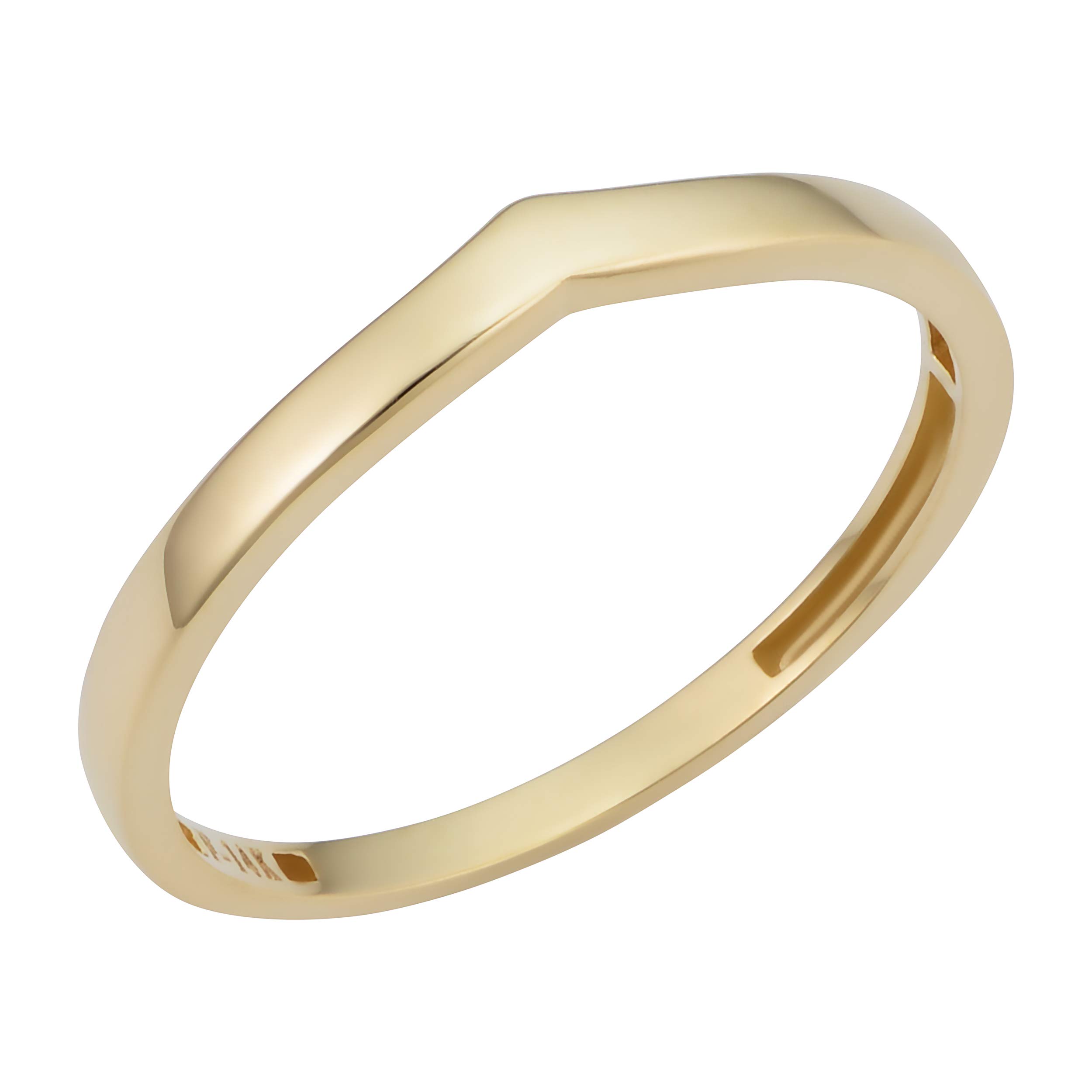 KoolJewelry 14k Yellow Gold 3.25mm Chevron Midi Knuckle Thumb Stackable Ring (size 8)
