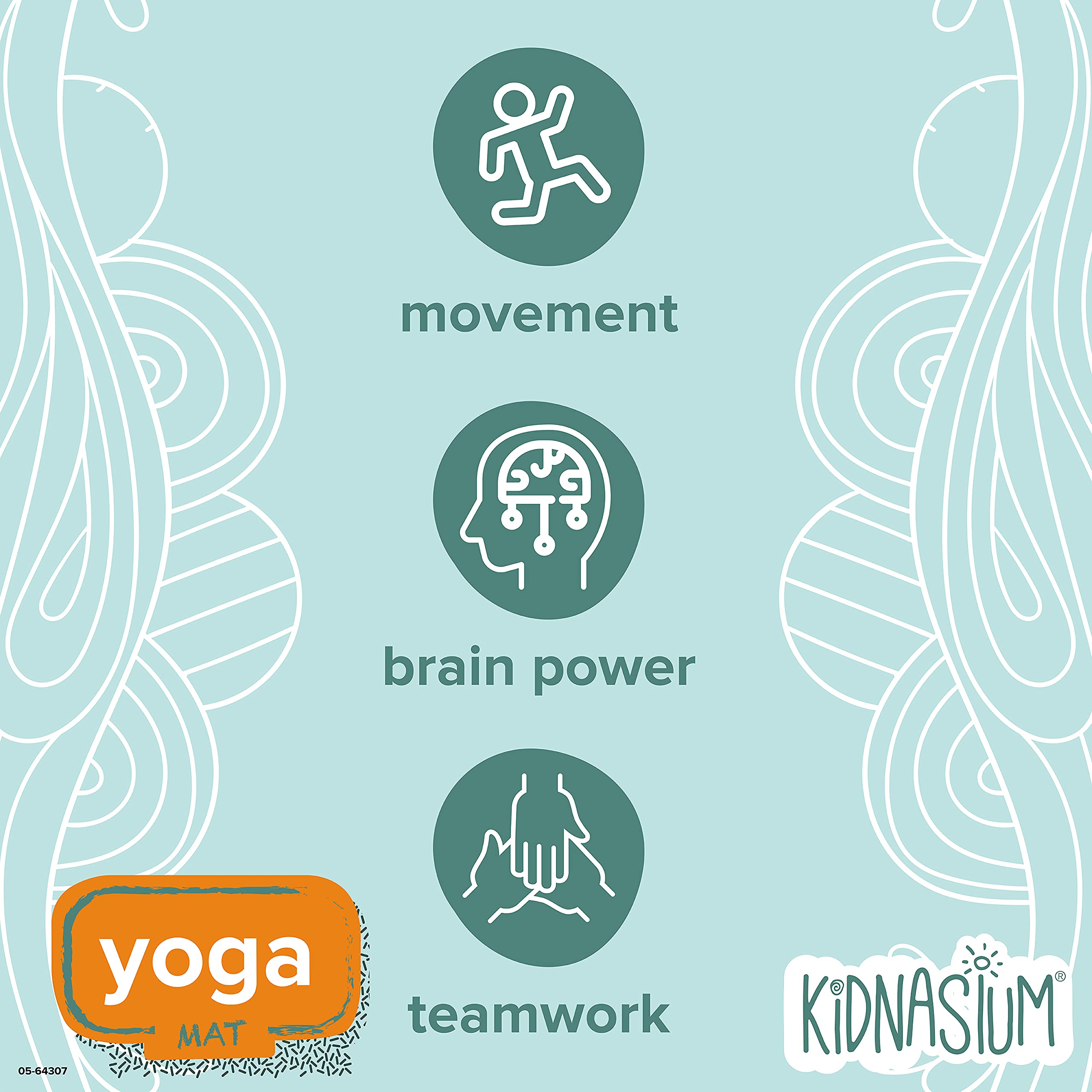 Kidnasium Kids Yoga Mat - 60β x 24β, Oriented 3mm Thick, Fun Prints Exercise Mats, Ideal for Babies, Toddlers and Children - Non Toxic Latex Sensitive - Dino Poses