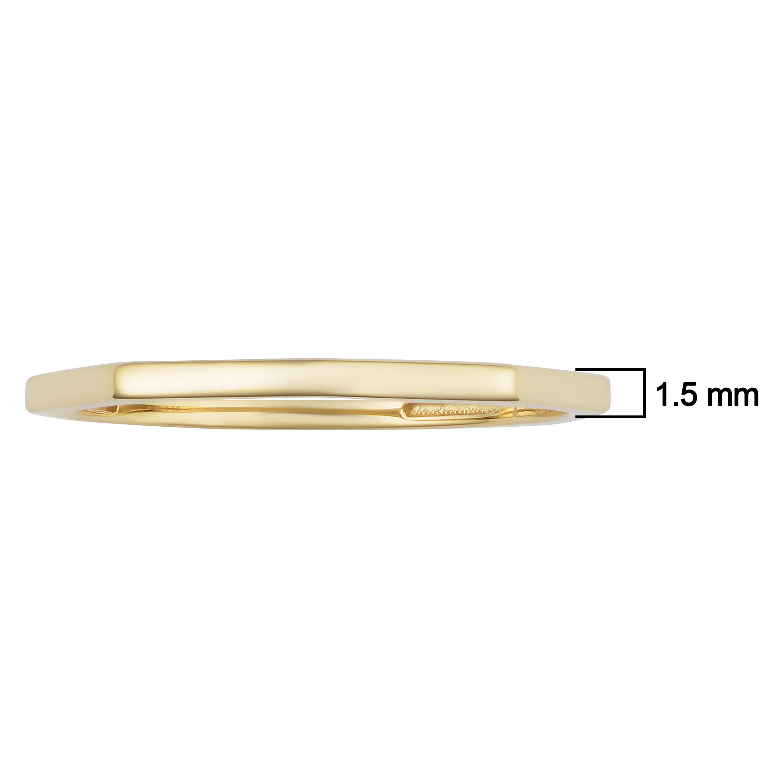 KoolJewelry Minimalist Women's 14k Yellow Gold 1.5mm Hexagon Geometric Ring (size 7)