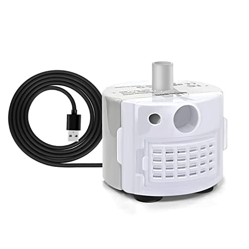 Tomxcute Replacement Pump for cat Water Fountain, Compatible 108oz/3.2L and 135oz/4.0L Automatic Stainless Steel Pet Fountain Dog Water Dispenser,Super Quiet Dog Pet Fountain Water Pump white