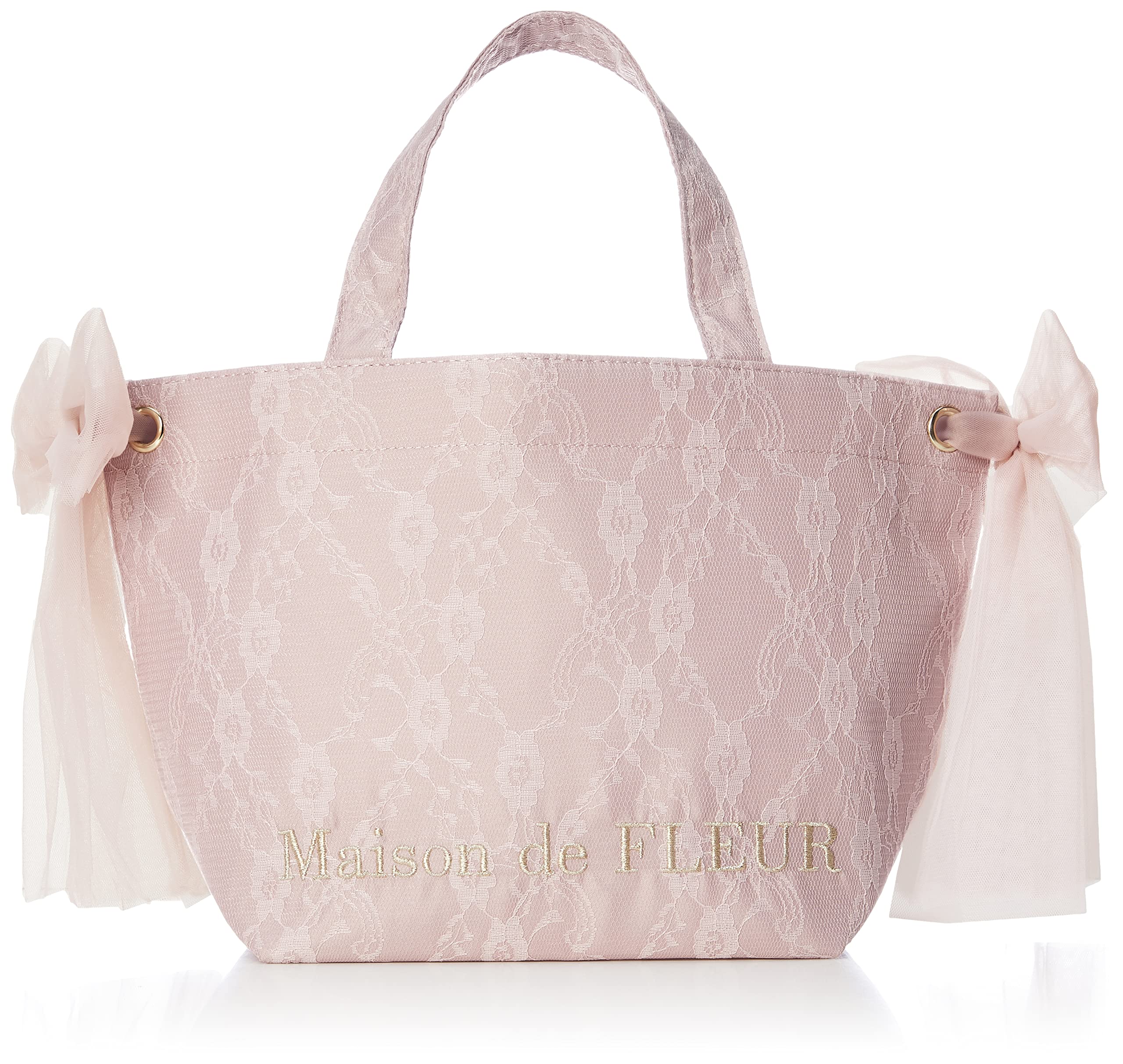 Maison de Fleur 8A14F0J3600 Women's Side Tulle Ribbon Tote Bag, Pink