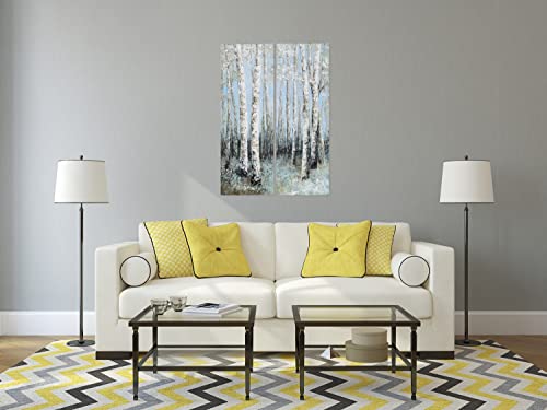 YHSKY ARTS Birch Tree Canvas Wall Art - Abstract Forest Paintings with Textured - 2 Pieces Nature Pictures for Living Room Bedroom Bathroom Decor