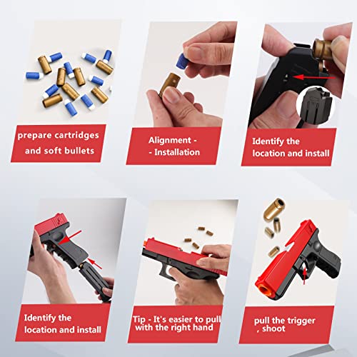 serfiman Soft Bullet Toys Foam Blasters & Guns Pistol with Foam Pellet Shell ejecting, Ball Blaster Splat Gun Dart Cool Stuff for Kid boy Age 6 8-10 Years Old (Grey and Orange)