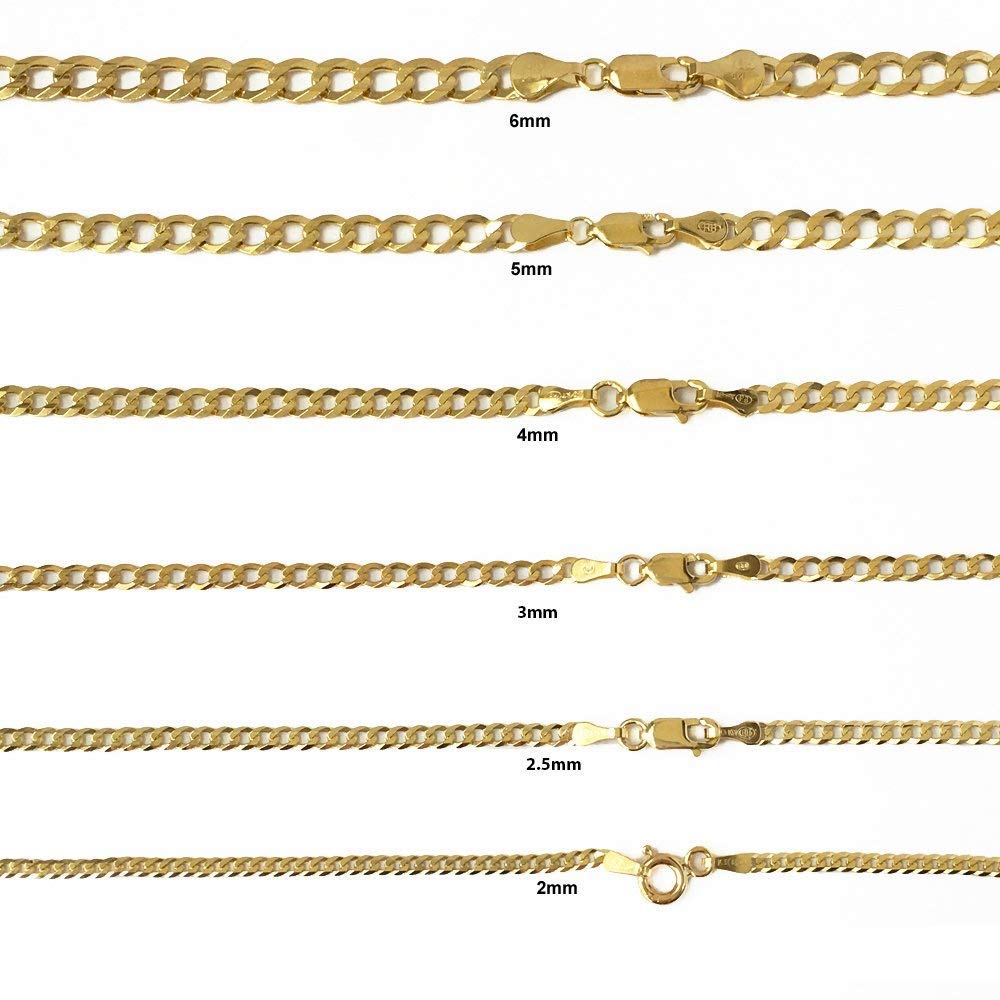 JOULE SHOP 10K Gold Chains - REAL Solid Yellow Gold Chain Necklace 3mm Cuban Curb Link for Women and Men