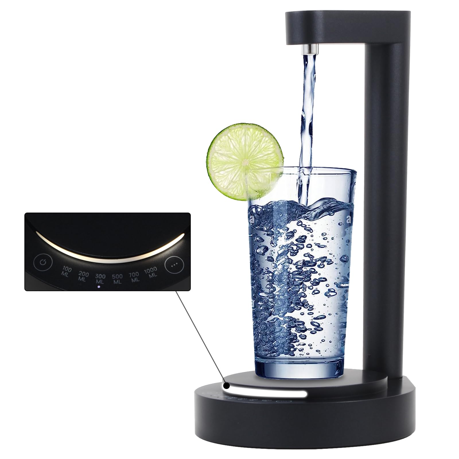 LED Bedside Water Dispenser,Desktop Water Bottle Dispenser,New Upgrade LED Light and Touch Buttons, Portable 5 Gallon Water Dispenser,with 7 Levels Pumping and Light,Suitable for Home, Office,