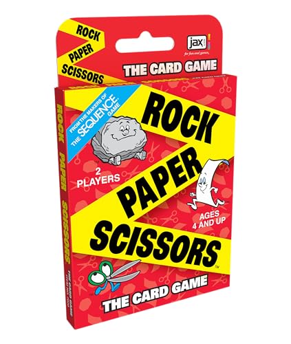 JAX Rock Paper Scissors Card Game Bilingual - It's the Fast, Fun Card Version of the Classic Game of Rock Paper Scissors, Ages 4 and Up, 2 Players