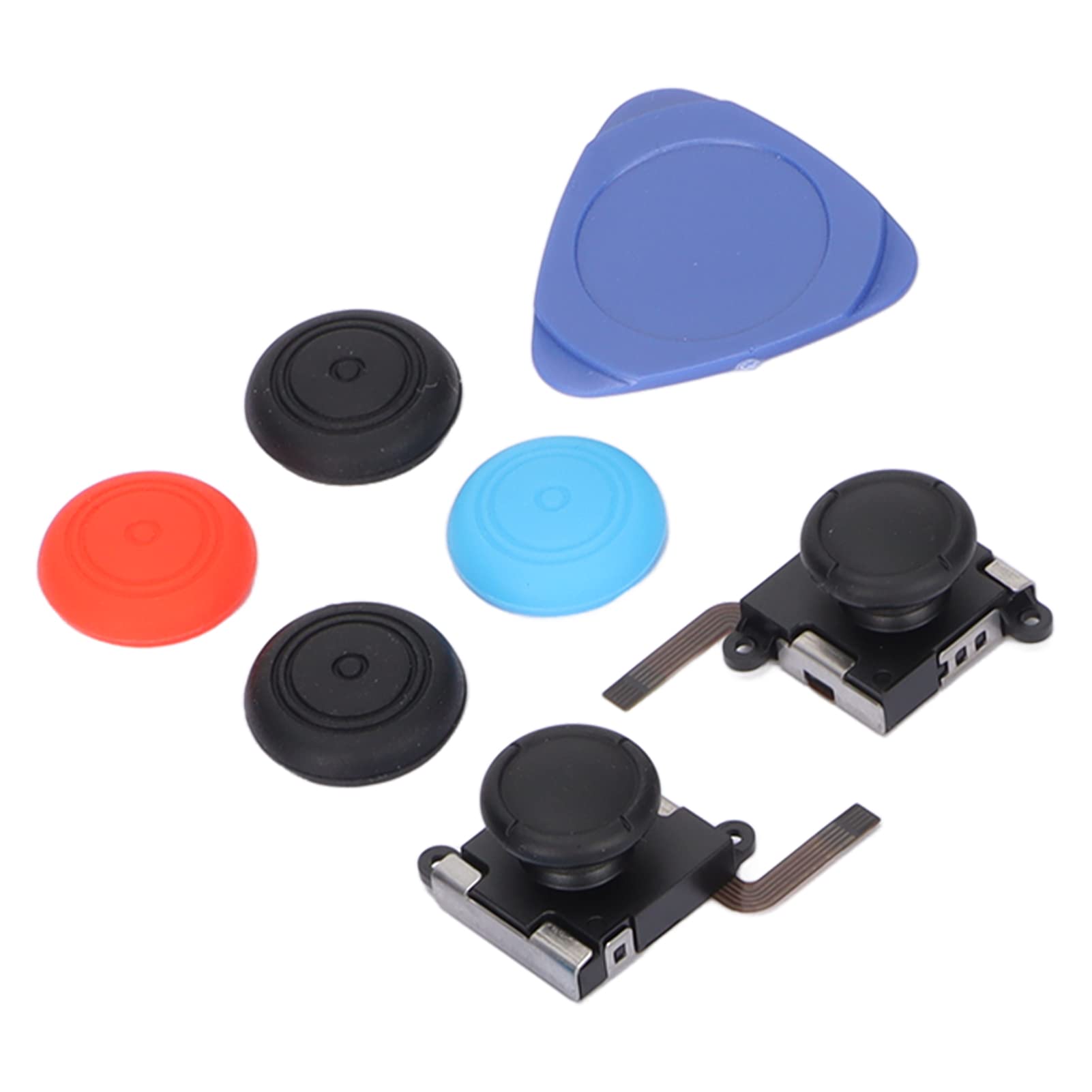 Repair Kit for Nintendo Switch, Analog Joystick, Keycap, Screwdriver, Tweezers, Cleaning Brush, Suction Cup,Portable Handle Repair Tool Set for Switch Lite