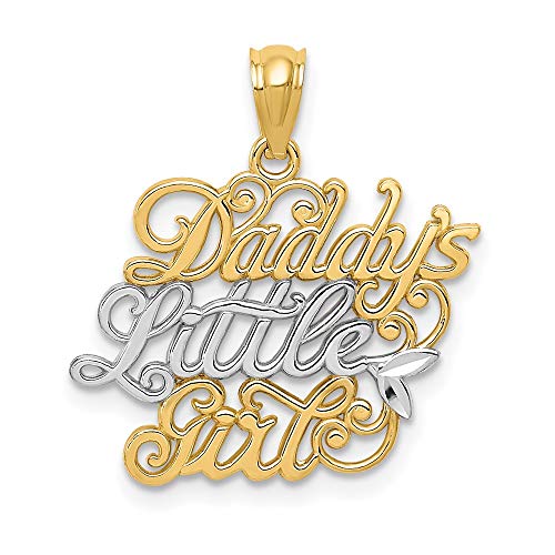 IceCarats 14K Yellow Gold Daddys Little Girl Necklace Charm Pendant Only