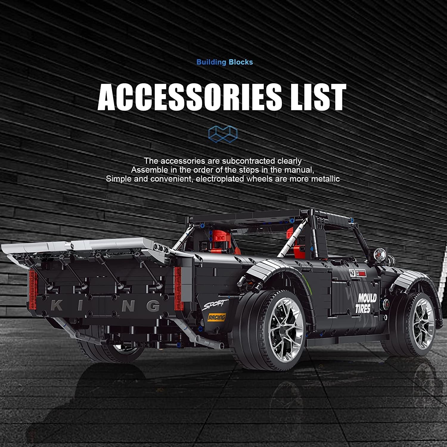 Mould King 13082 Pickup Truck Building Kits Model, 3695 Pieces MOC Building Blocks Remote Control Car Sets, STEM Educational Construction Toys for Kids
