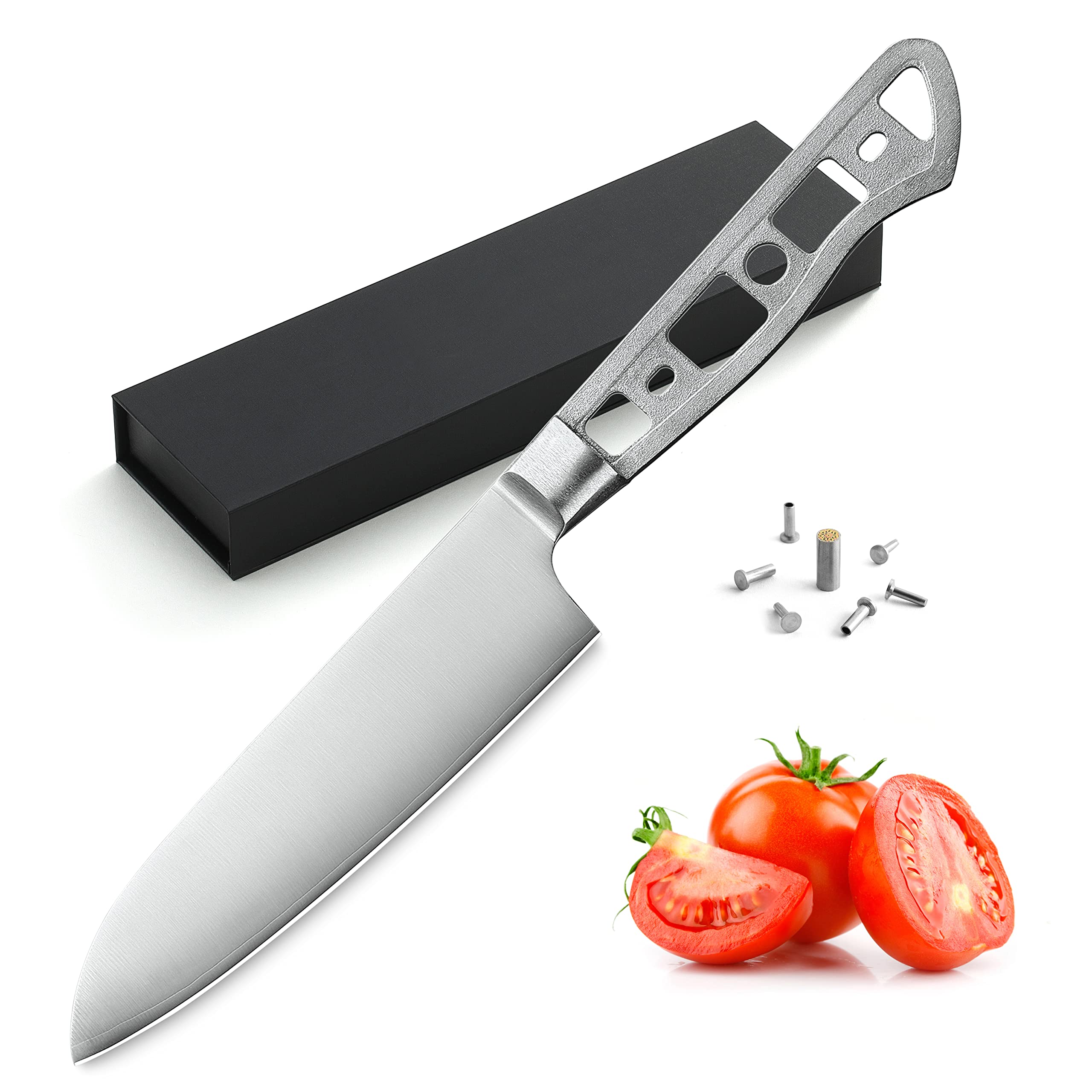 KATSURA Woodworking Project Kit – Japanese Premium AUS 10, 3-Layer Forged Steel – NO LOGO (5-inch Small Santoku)