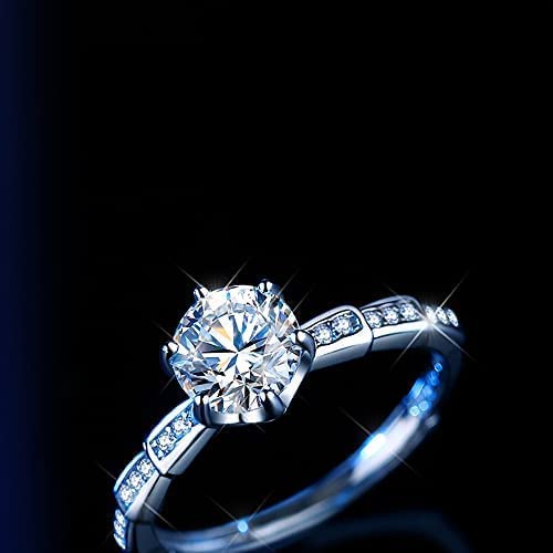 LAURRY 18K 925 Sterling Silver Engagement 1 Ct Moissanite Rings - Premium Quality - Size Adjustable