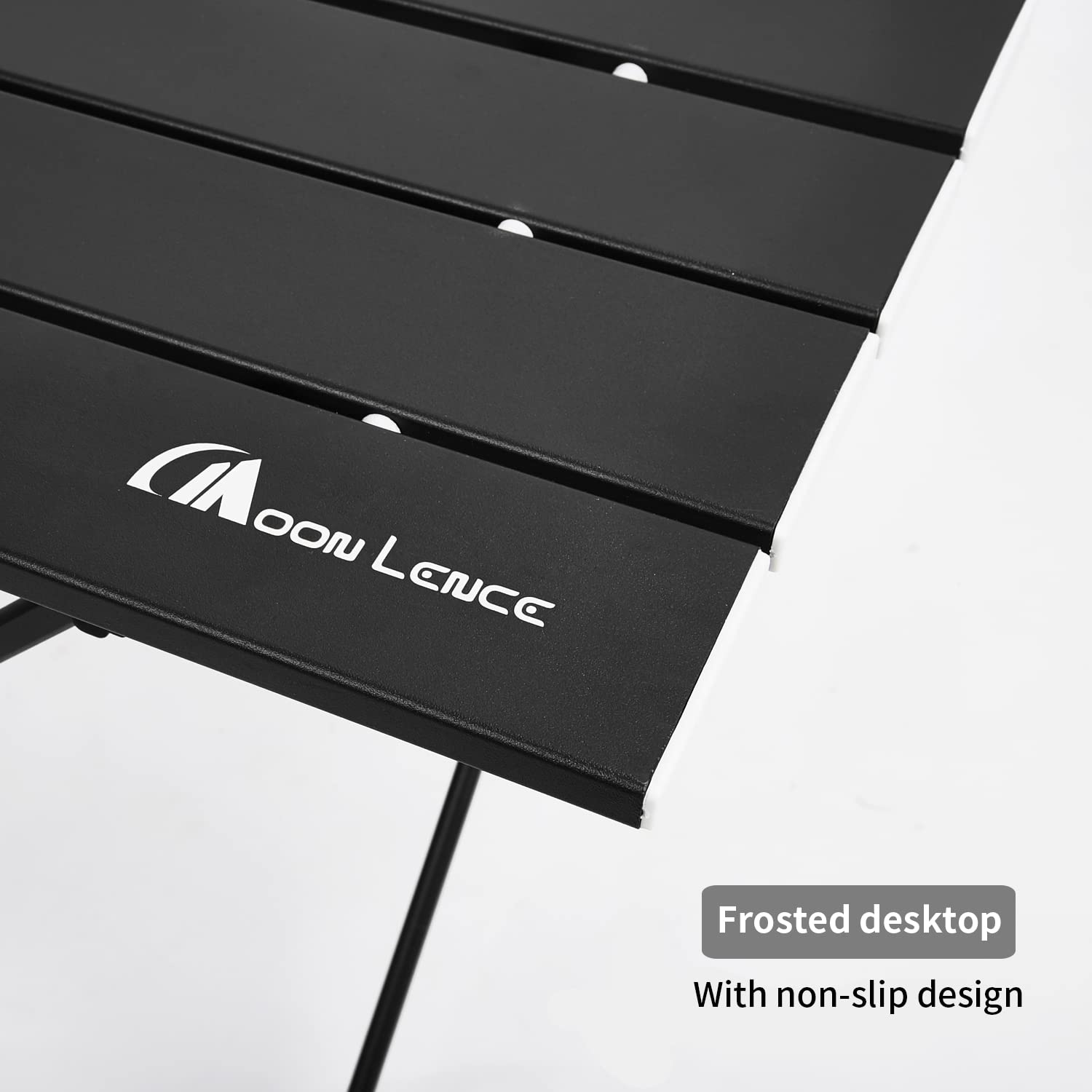 MOON LENCE Folding Outdoor Aluminum Camping Table Portable Ultralight Compact Backpacking Travel Table for Beach, Picnics, Hikin (Black, Small)
