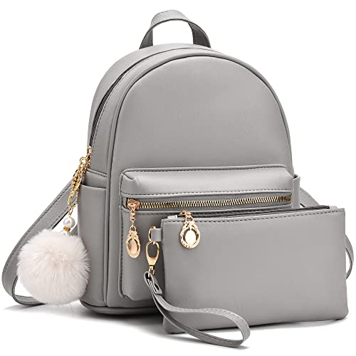 Mini Backpacks for Girls Teen PU Leather Women Small Size Backpack Purse Shoulder Bag Wallet Set Bookbag