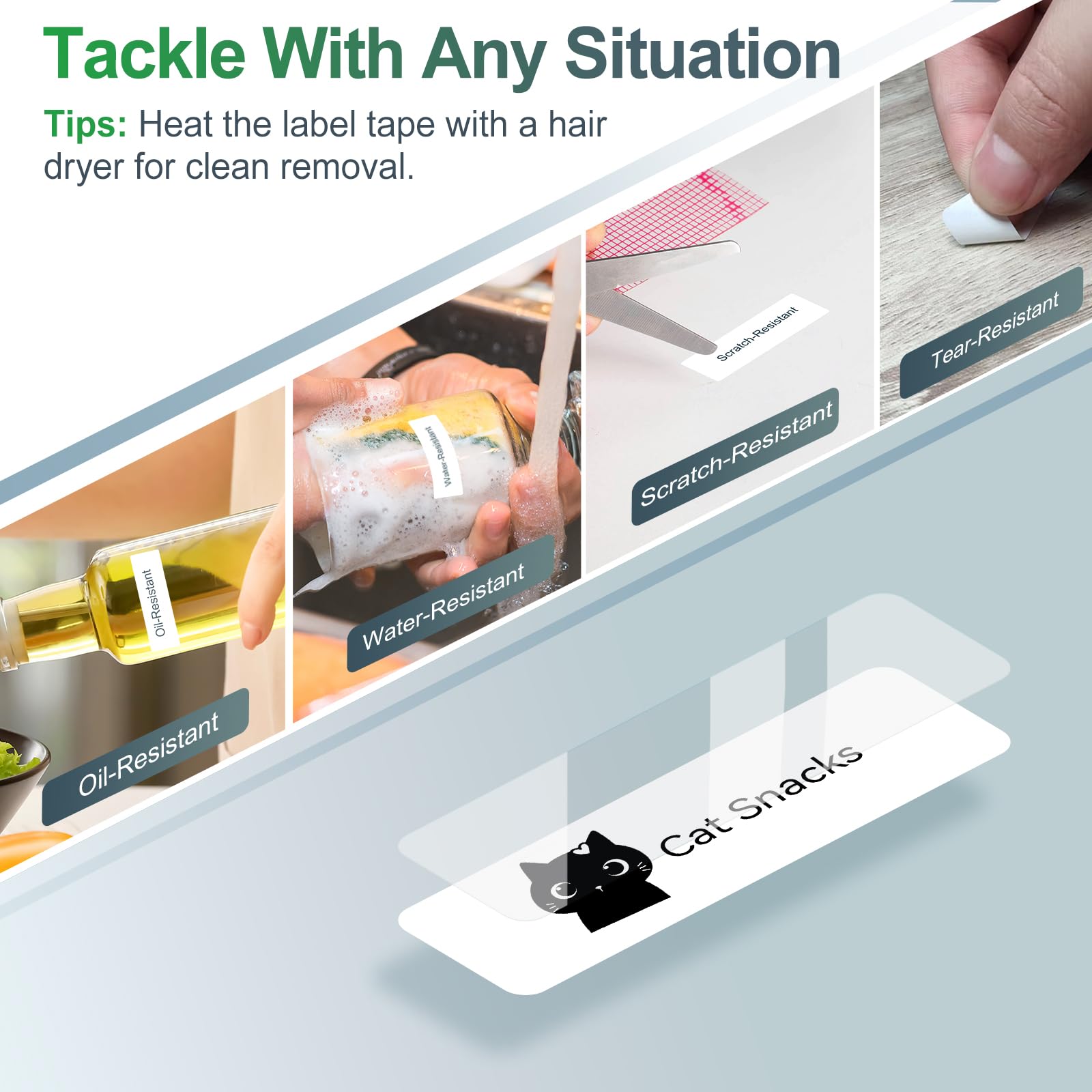 Label Maker Machine with Tape - Thermal Label Maker with 4 Roll Label tape, Portable Bluetooth USB Rechargeable WP9510 Label Printer, Handheld Sticker Maker, Mini Label Makers for Home School Office