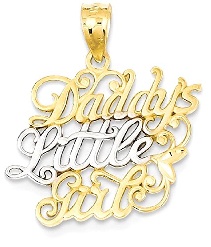 IceCarats 14K Yellow Gold Daddys Little Girl Necklace Charm Pendant Only