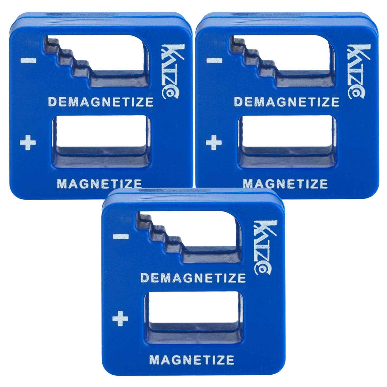 Katzco Red Precision Magnetizer and Demagnetizer - 3 Pack - for Screwdrivers, Screws, Drill Bits, Sockets, Nuts, Bolts, Nails, Drivers, Wrenches, Tweezers, and Other Steel Tools