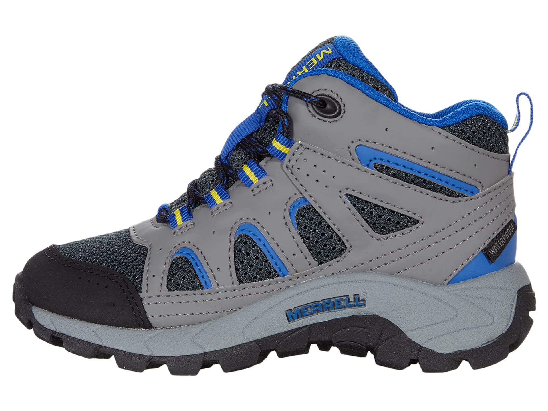 Merrell unisex child Oakcreek Mid Lace Waterproof Hiking Boot, Charcoal, 4.5 Wide Big Kid US