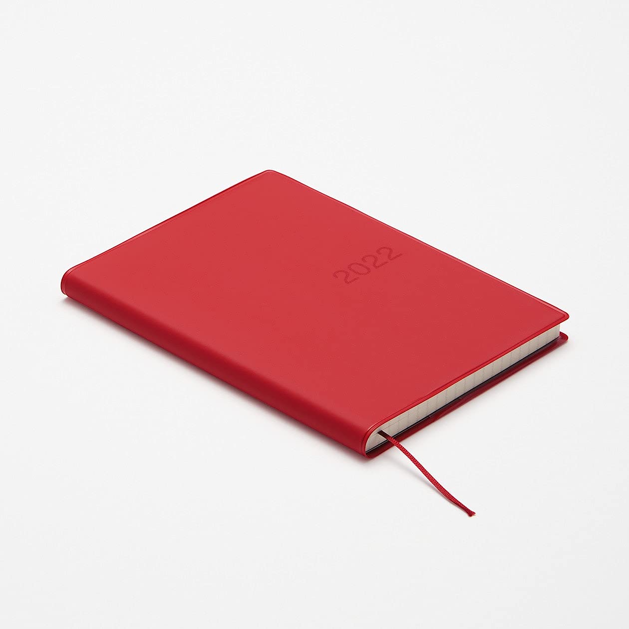 MUJI Monthly/Weekly Schedule Book 2022 A6 Size Red Beginning December 2021 Polyvinyl Chloride Cover Planner Scheduler