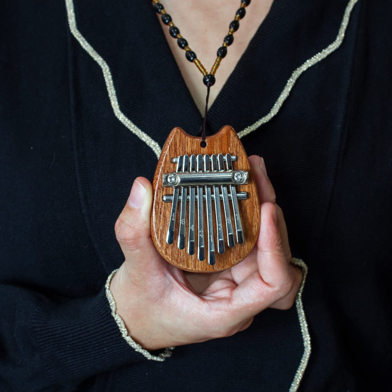 Mini Kalimba Thumb Piano,8 Key Mini Thumb Piano for Kids,Wood Finger Piano with Lanyard Portable Marimba for Kids Adults Beginners