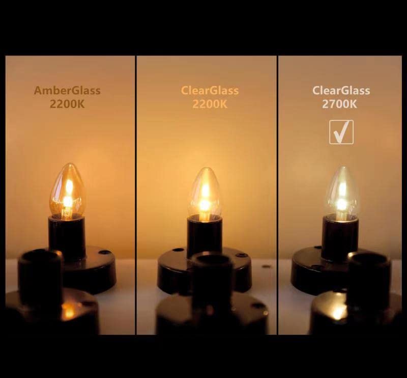 LED Night Light Bulb, C7 E12 LED Bulbs Candelabra Light Bulbs, 0.6 Watt Equivalent 7W Incandescent Bulb, Warm White 2700K, Window Candles & Chandeliers Replacement Bulb, 6 Pack, Halloween Christmas