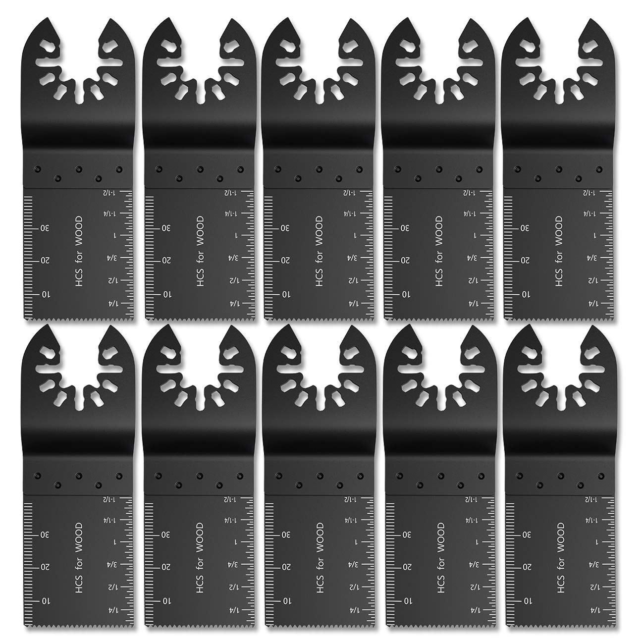 HOTBEST 10PCS Quick Release Wood Oscillating Saw Blades Fits Bosch Makita Milwaukee Rockwell Ryobi Porter Cable Black&Decker etc.