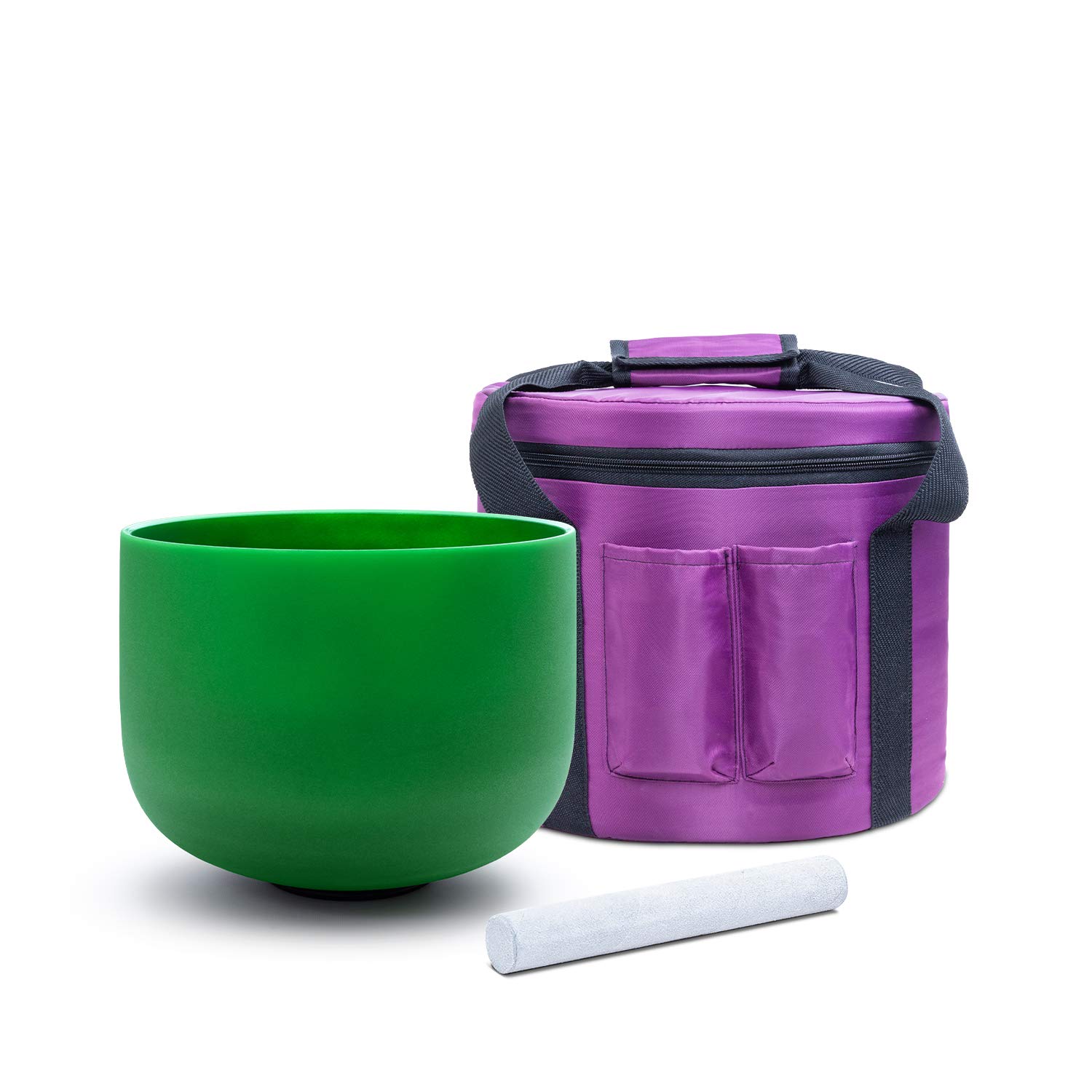 KVKA 10 Inch F Note Crystal Singing Bowl Heart Chakra Green Color With Carrying Case