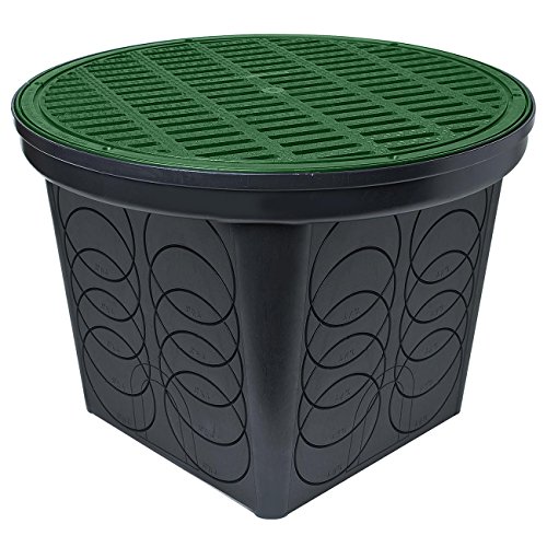 StormDrain FSD-3017 20-in. Large Round Catch Basin with Green Grate Kit