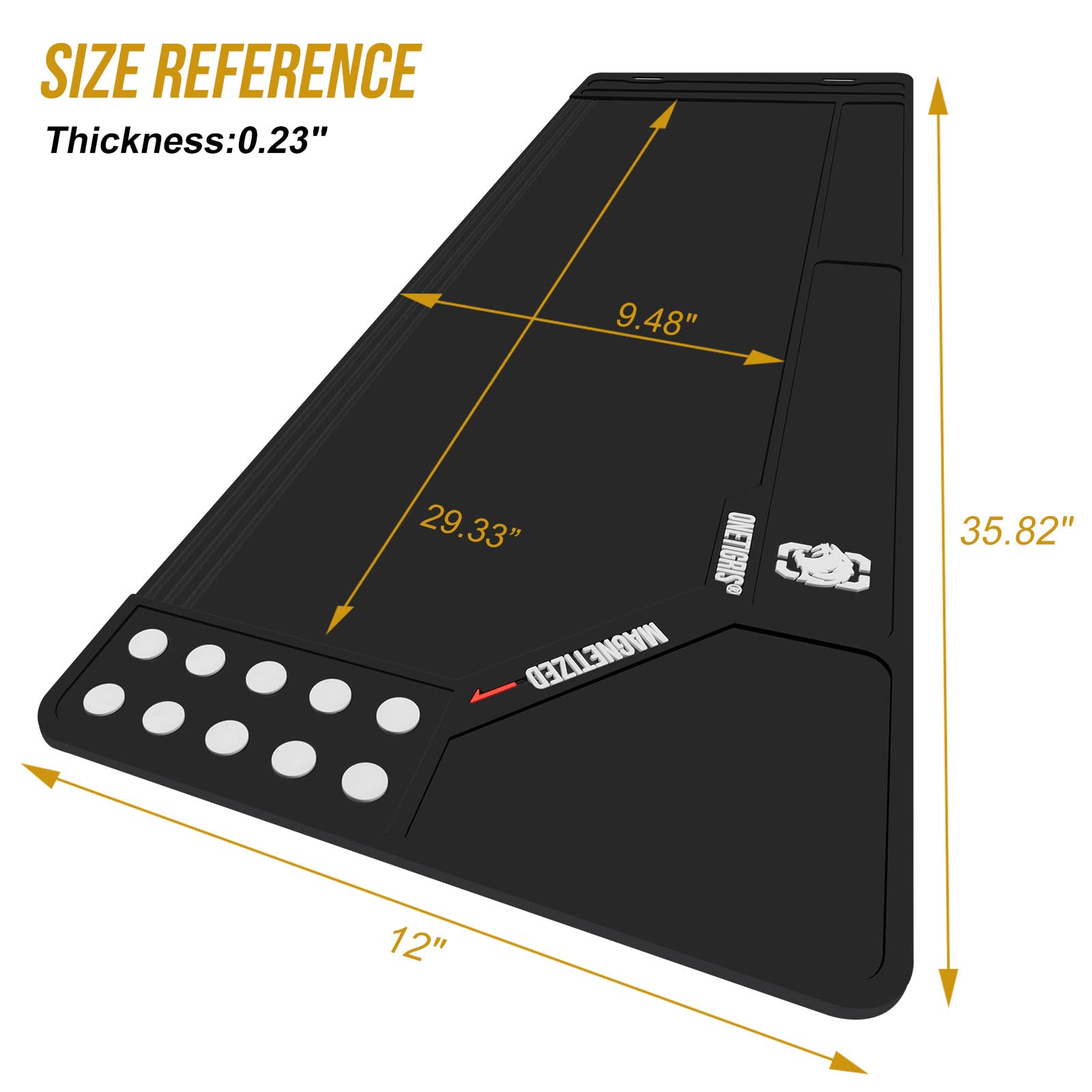 OneTigris Cleaning Mat, Anti-Slip Rubber Mat, Magnetic Maintenance Mat 35.82" x12"