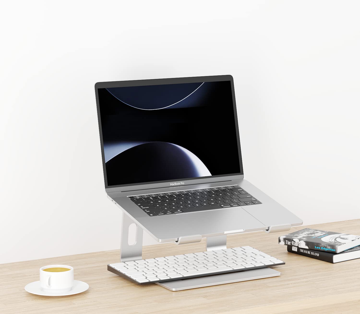 Laptop Stand for Desk Aluminum Computer Stand for Laptop Riser Holder Notebook Stand Compatible with MacBook Air Pro, Dell, HP, Lenovo Samsung, Alienware All Laptops 11-17.3β (Silver)