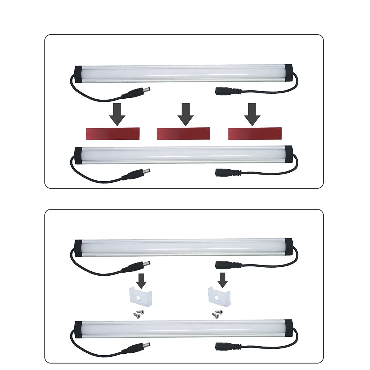 Litever Under Cabinet LED Light Bar Kits Plug in 3 pcs 12 inches Light Bars per Set Warm White 3000K 20W 1000 Lumen Dimmable for Kitchen Cabinets Counters Bookcases (3 Bars Kit-3000K)