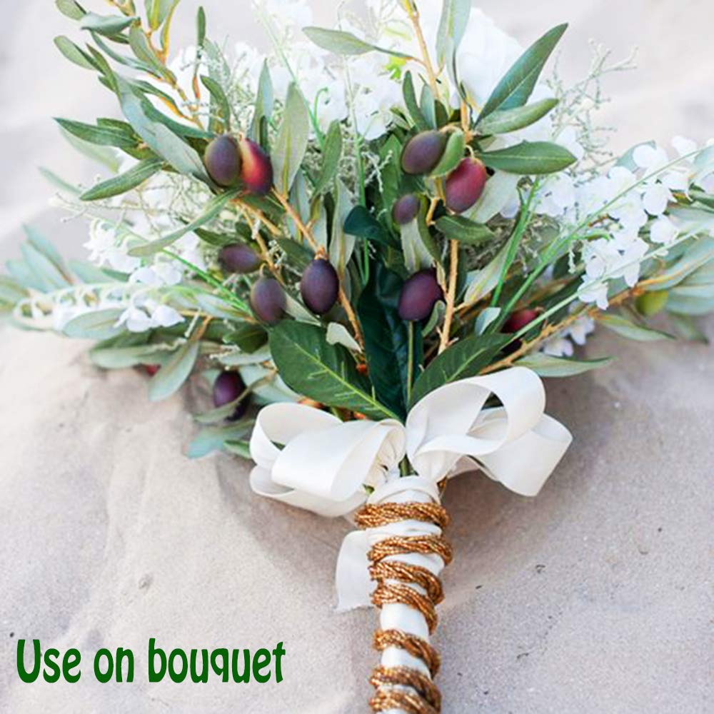 JD ARTIFICIAL PLANTS 3PCS 38" Artificial Olive Branches with Fruits Fake Greenery Plants Twig Picks for Home Décor Office Restaurant Wedding Garden Patio Shop Window Photography Props(3 in Pack)