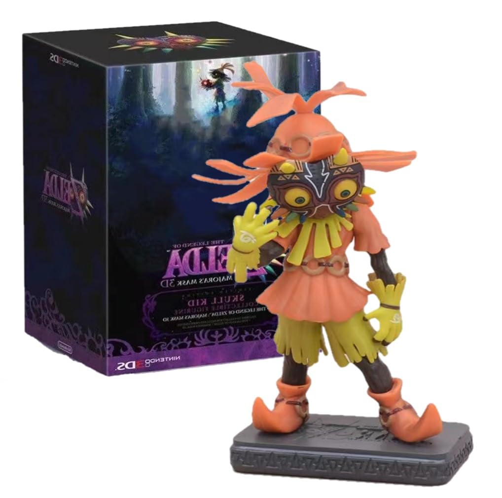 SEYUMI Majoras Mask Figures, Majora's Mask Skull Kid Action Figure, 6 Inch Link Action Figures PVC Collectible Model, Multicolor