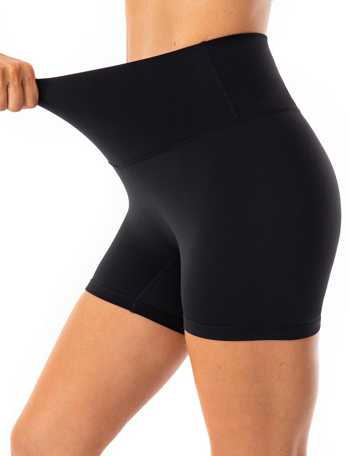 Lavento Women's All Day Soft Biker Shorts 5 Inch - High Waisted Workout Gym Running Yoga Shorts (Black, 6)