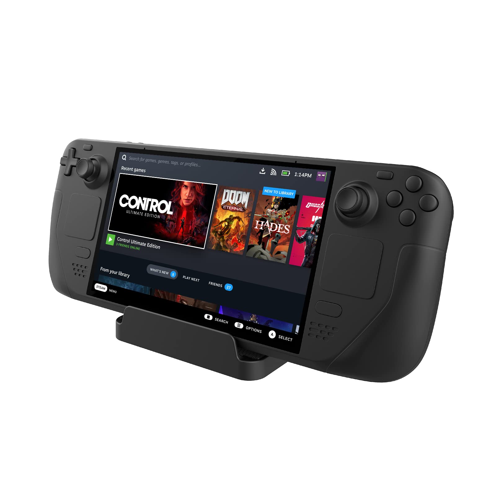 MES MERRY Stand Base Compatible with Valve Steam Deck 2021, Steam Deck Accessories Holder Stand - Black