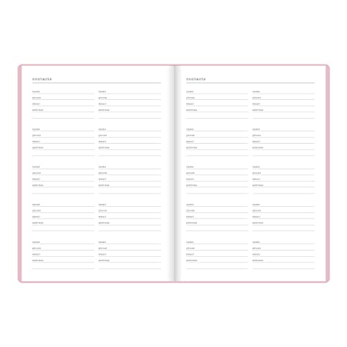 Letts of London Inspire Academic Weekly/Monthly Planner, August 2023 to July 2024, Week-to-View, Sewn Binding, Multilingual, A5 Size, 8.25" x 5.875", Pink (C031388-24)