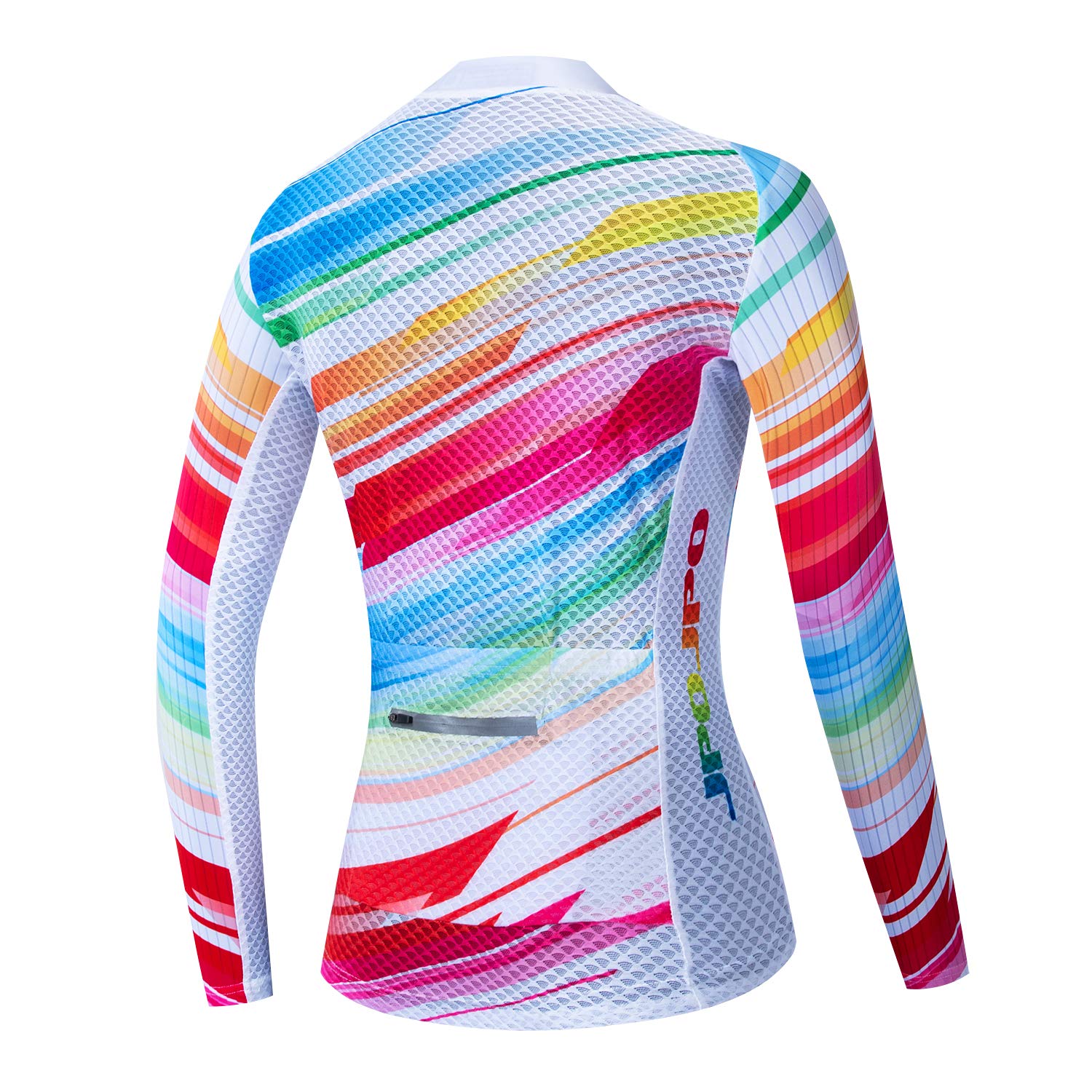 JPOJPO Women's Cycling Jersey Long Sleeve Bike Shirts Tops Lycal Cuff Reflective XL Colorful
