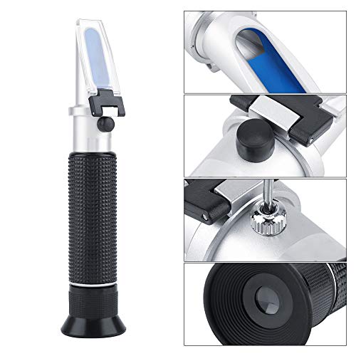 Refractometer,3 in 1 Brix Refractometer Salinometer, Portable Food Sugar Salinity Gravity Meter Tester for Measuring Sugar Content in Fruit, Honey, Maple Syrup and Other Sugary Drink, Refractomet