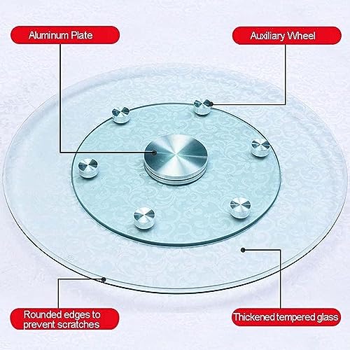 Lazy Susans Turntable Glass Lazy Susan Serving Turntable 50-110 Cm, 360° Free Rotating Tray Larg Serving Platters For Kitchen Dining Table Hotel Restaurant，Easy To Share Food (Size : 110cm/43.3inch)