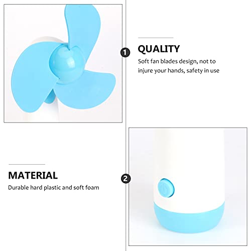 Veemoon 3pcs Ravel Blue High for Office Operated Home Portable with Blades Men Daily Mini Girls Personal Travelling Powered, Include Blades, Travel & Pocket Fan, Hand Desk Folding