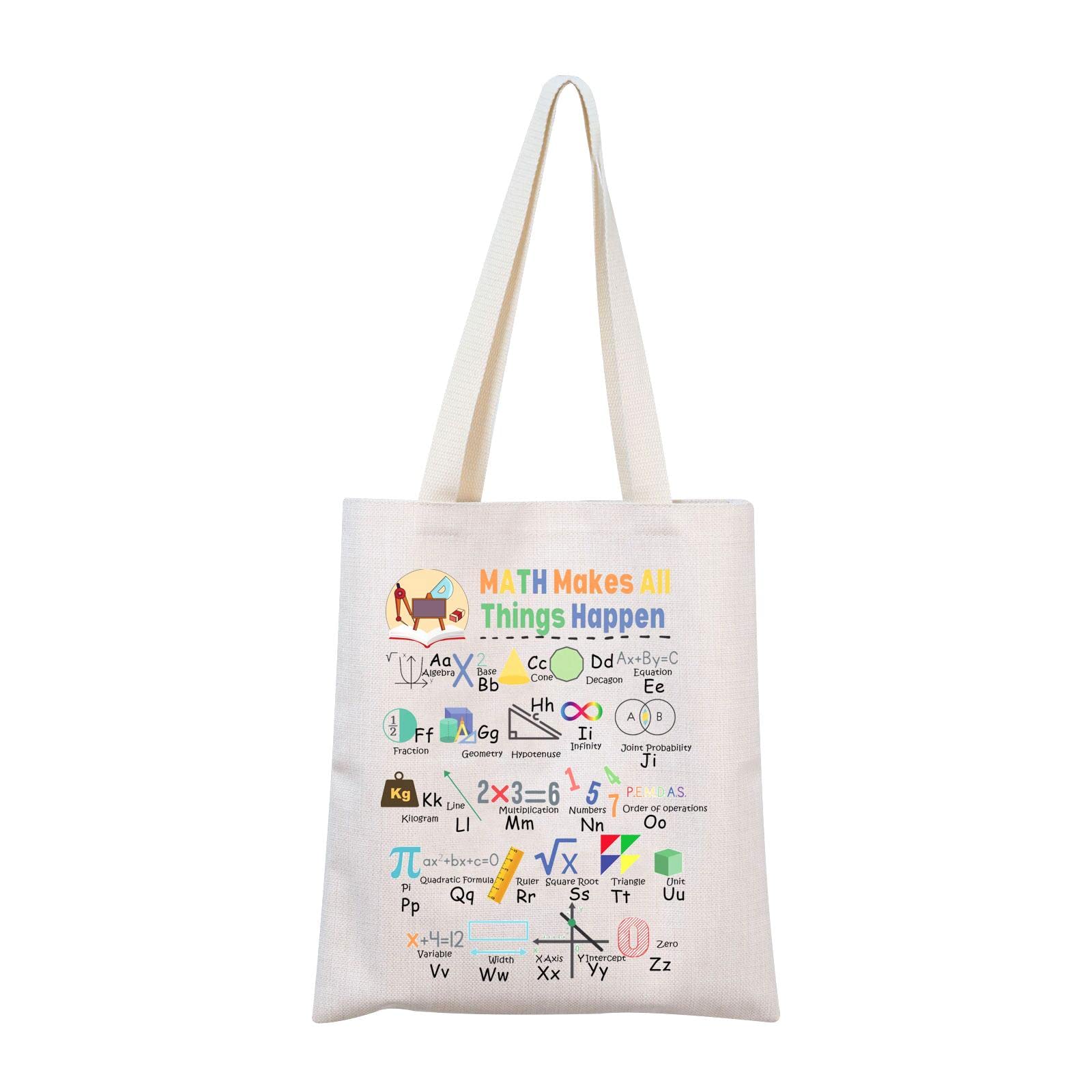 Math Teacher Tote Bag Math Teacher Gift Math Teacher Appreciation Gift End of Year Gift for Math Teacher (Handbag)