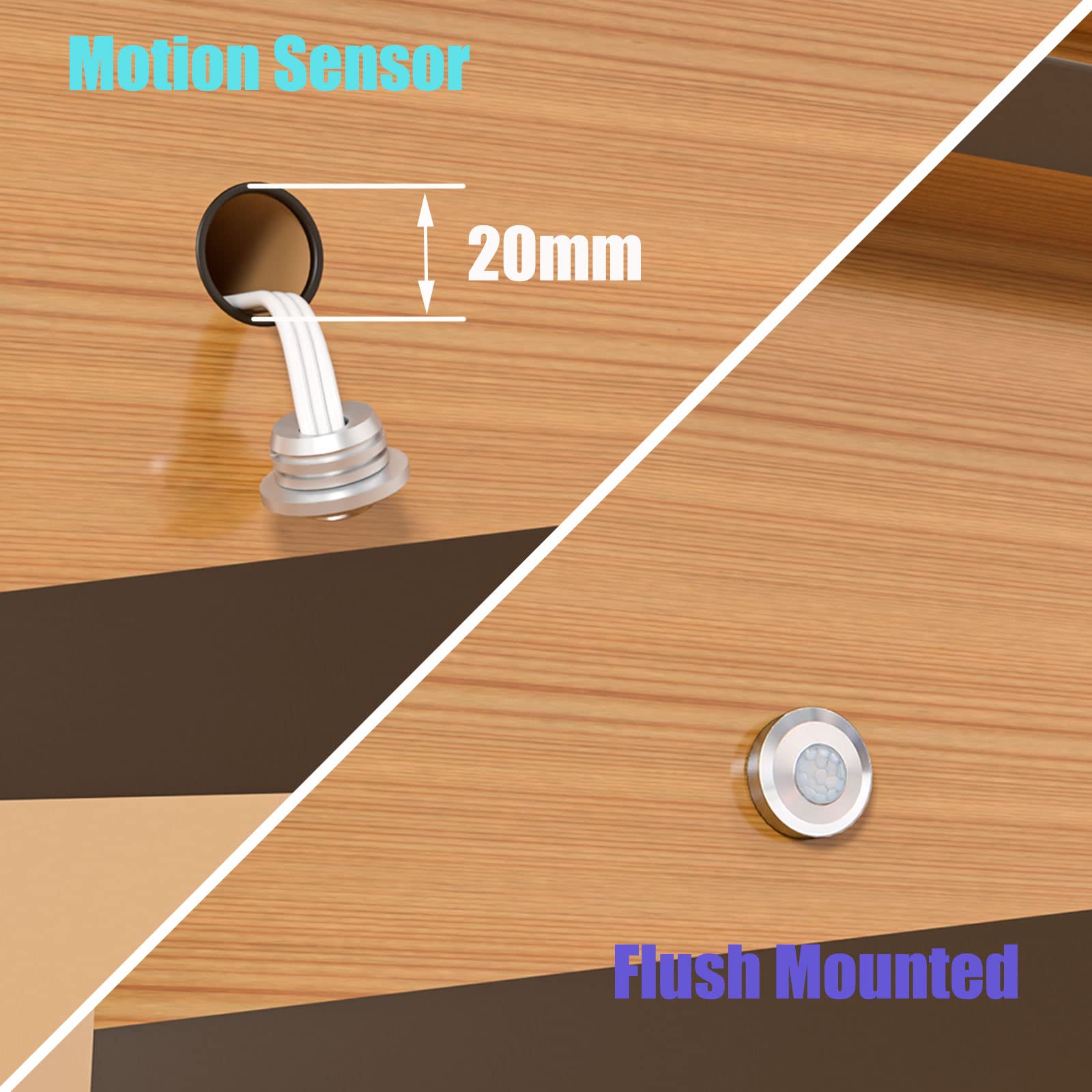 KOMIGAN Intelligent Motion Sensor Cascading Style LED Stair Lighting Kit KMG-3233, 23.6 Inch (60 cm) Length Aluminum LED Light Bar (Warm White 3000K, 16 Stairs)