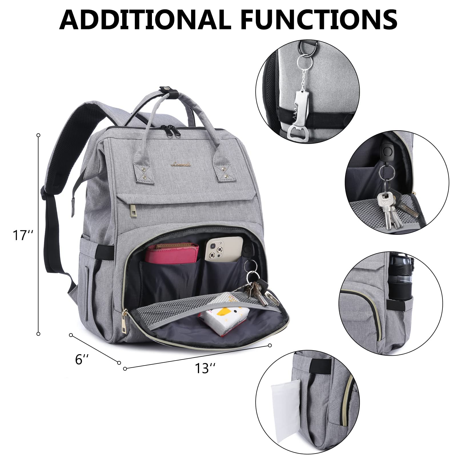 LOVEVOOK Cooler Backpack, Insulated, 30L Capacity, Gray, Bag