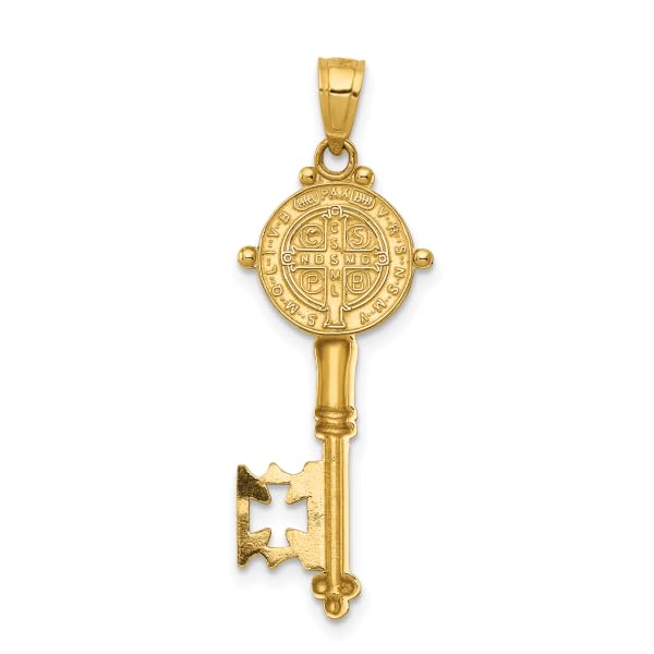 IceCarats 14K Yellow Gold San Benito 2 Sided Key Necklace Charm Pendant Only